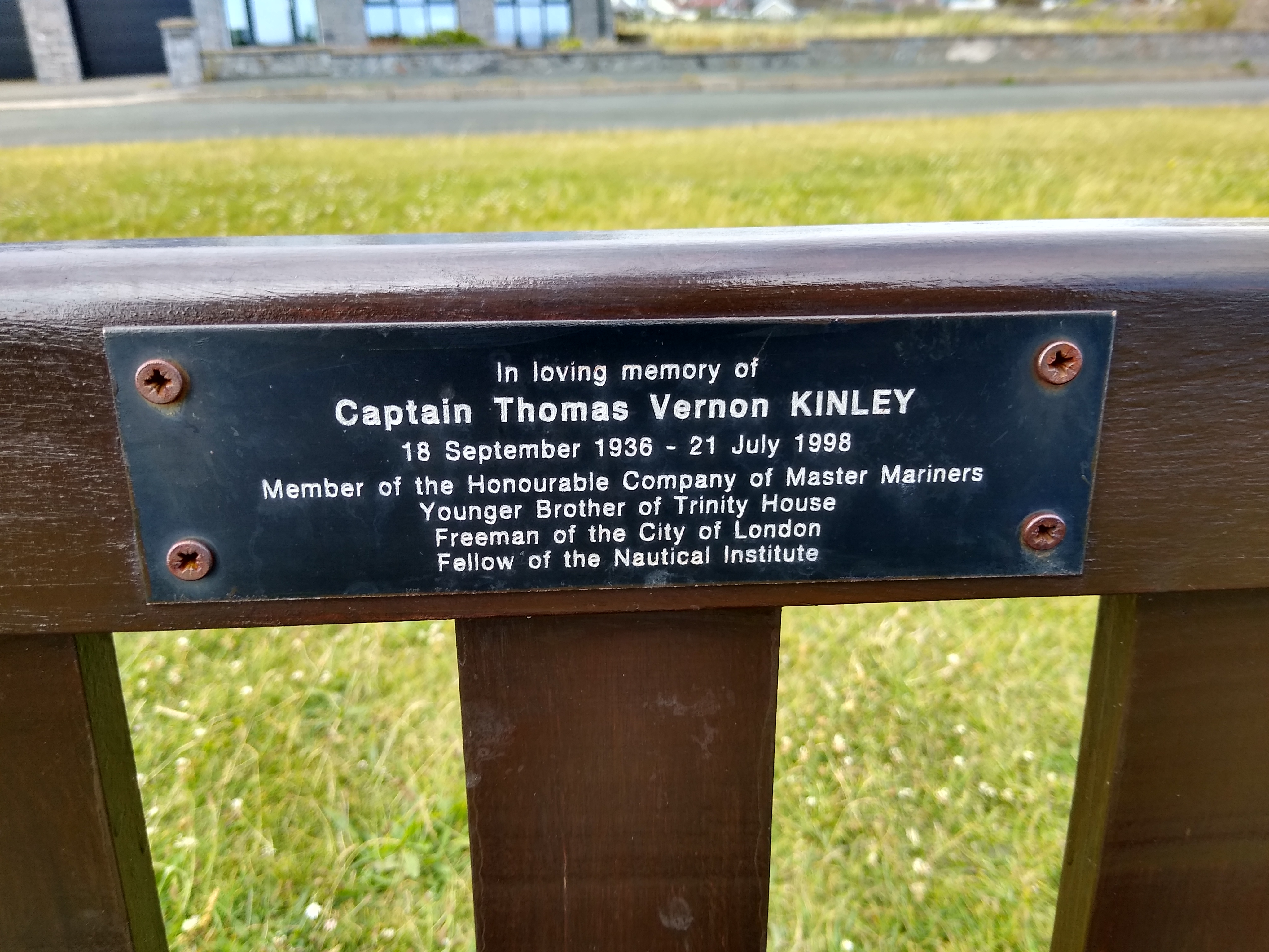 OpenBenches In Loving Memory Of Captain Thomas Vernon Kinley