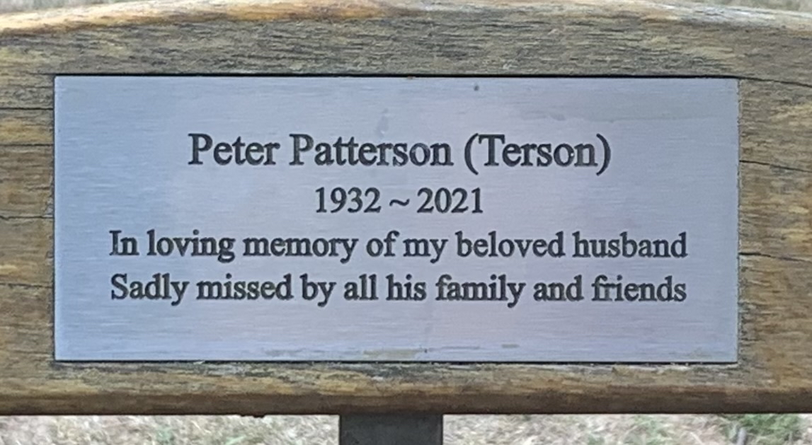 OpenBenches Peter Patterson (Terson) 1932-2021 In Loving Memo